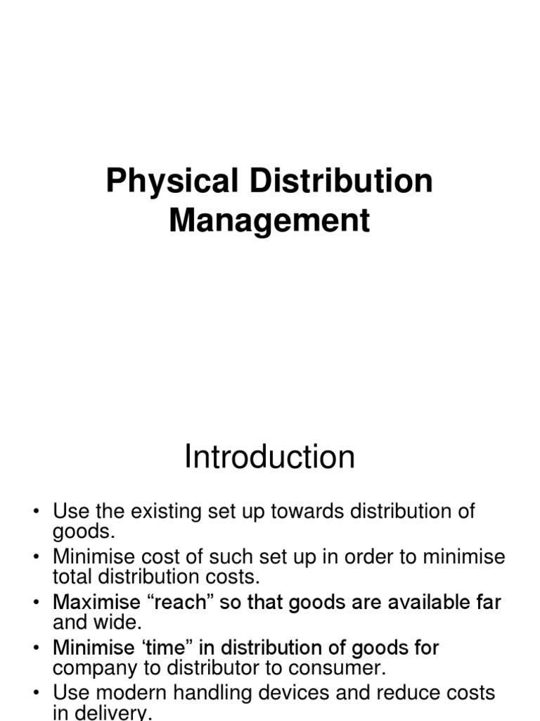 Physical Distribution Management | PDF | Industries | Logistics