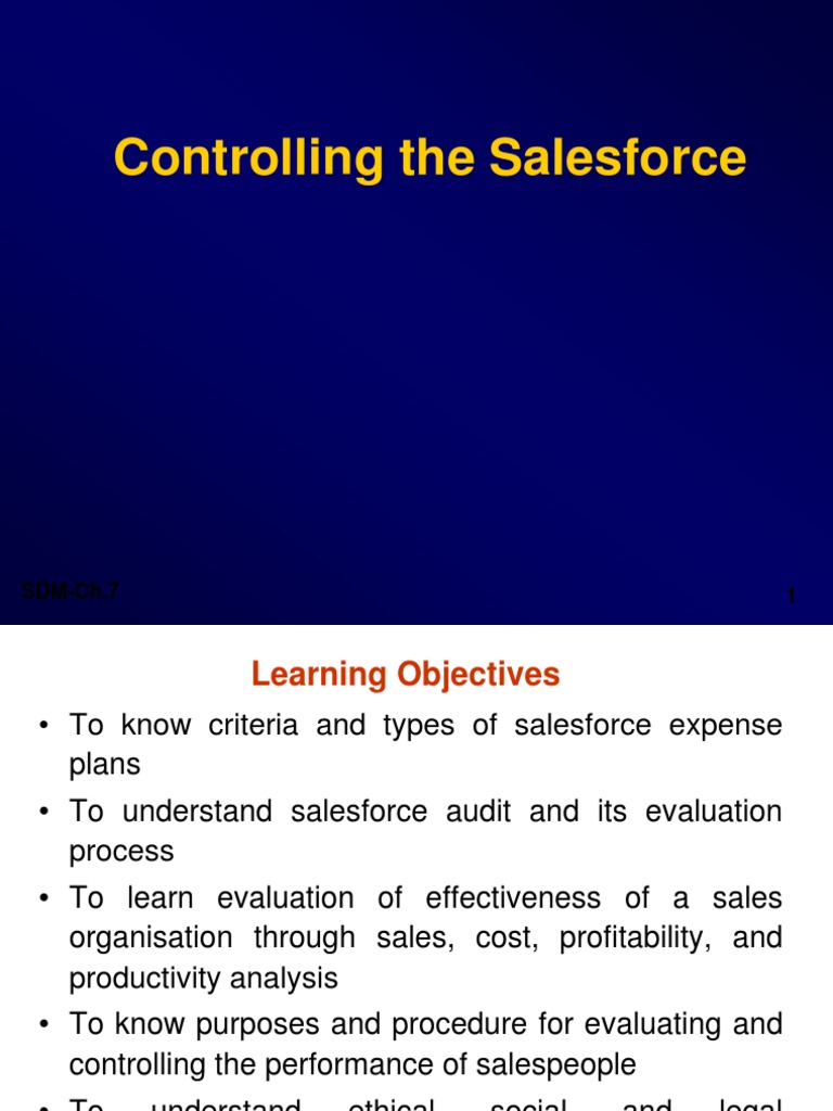 Controlling Salesforce | PDF | Sales | Performance Appraisal