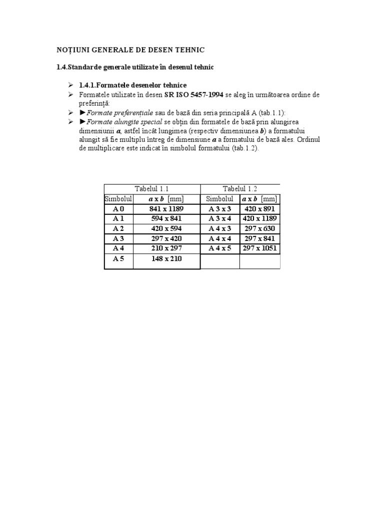 Notiuni Generale de Desen Tehnic | PDF