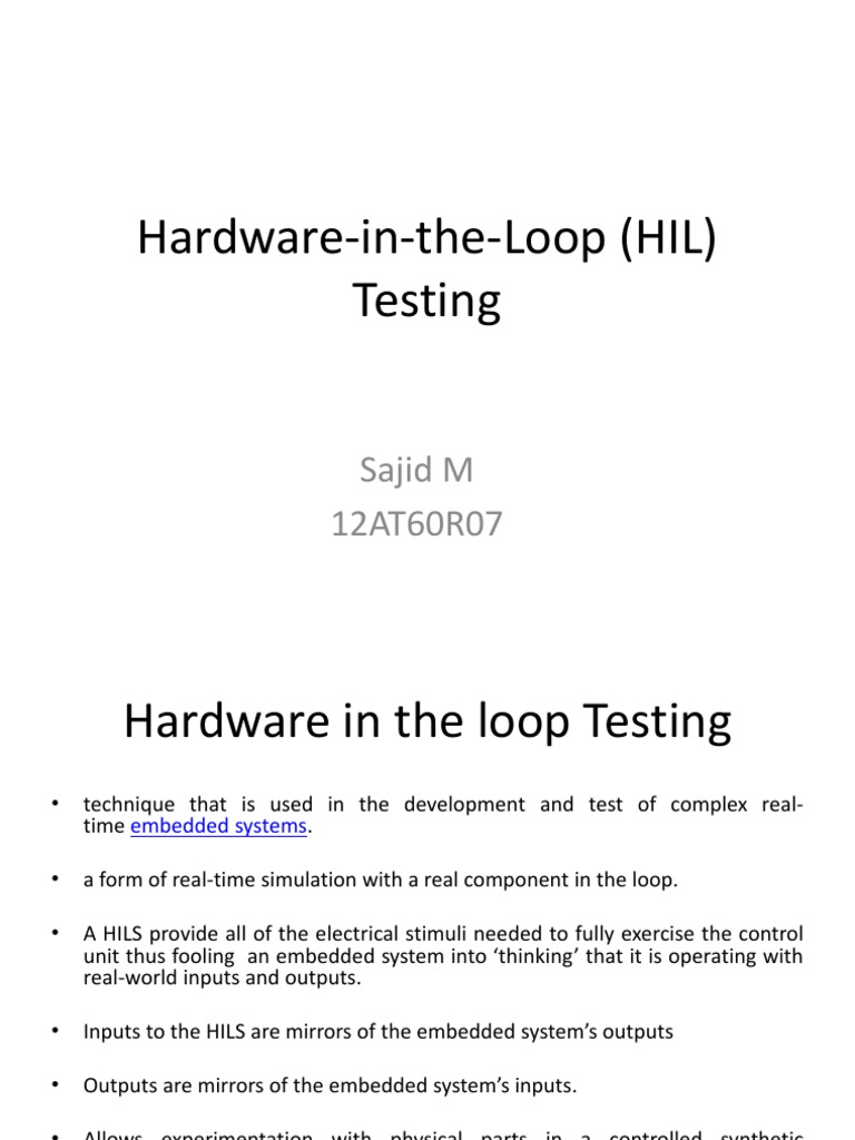Hardware in The Loop (HIL) Testing Seminar | PDF | Control Theory ...
