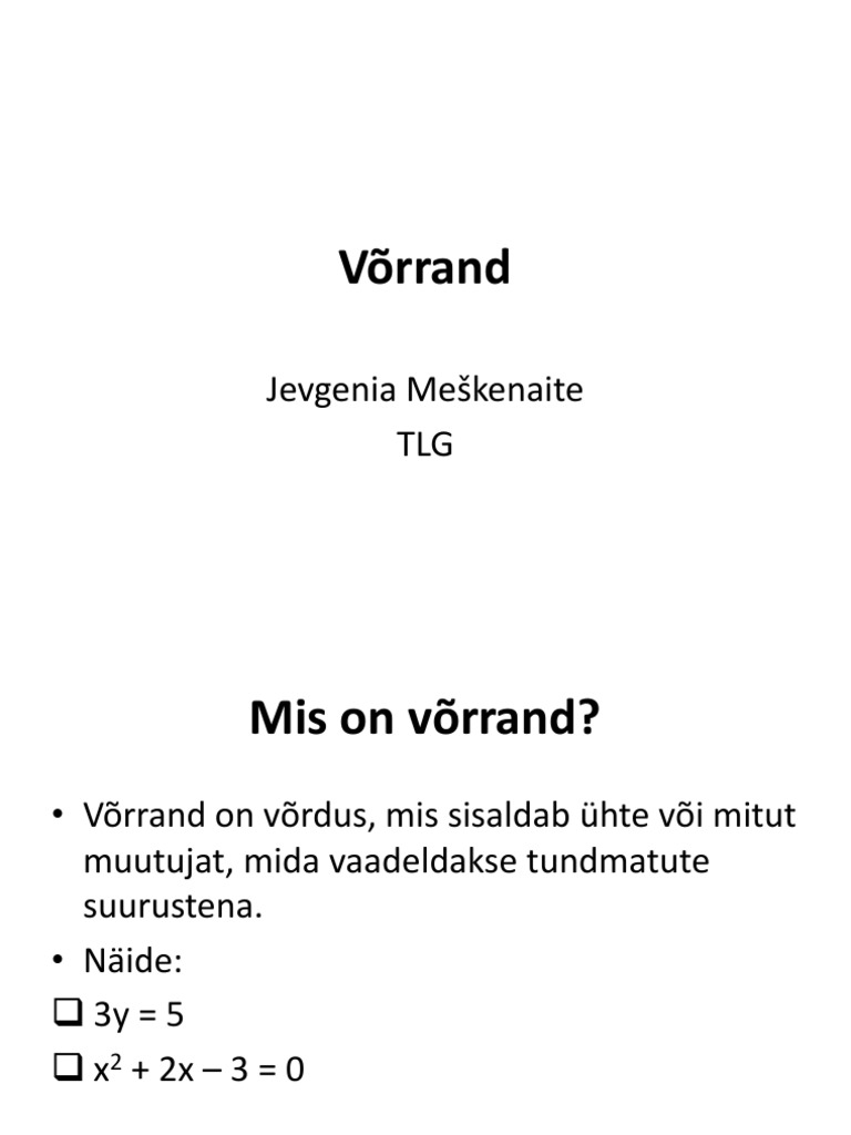 Võrrand | PDF