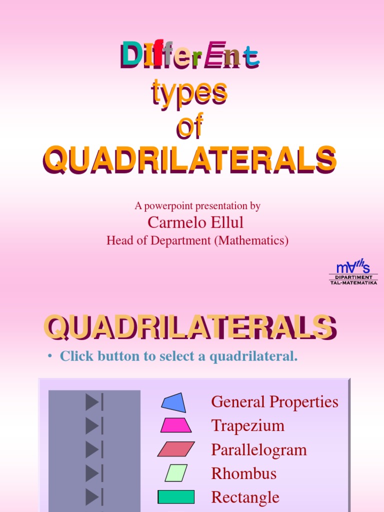 Quadrilateral Types & Properties | PDF | Rectangle | Euclid