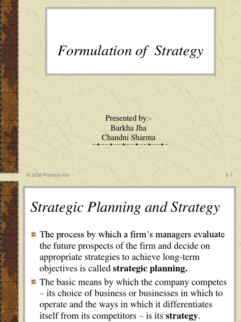 Formulation of Strategy | PDF | Strategic Management | Strategic Planning