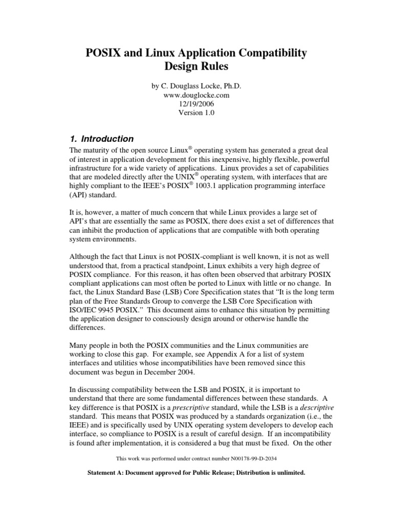 POSIX and Linux Application Compatibility Final - V1.0 | PDF | Thread ...