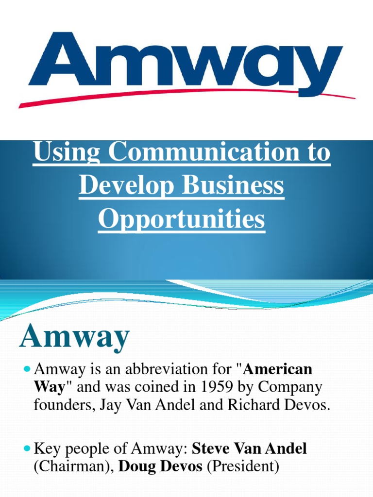 Amway PPT Final | PDF | Sales | Distribution (Business)