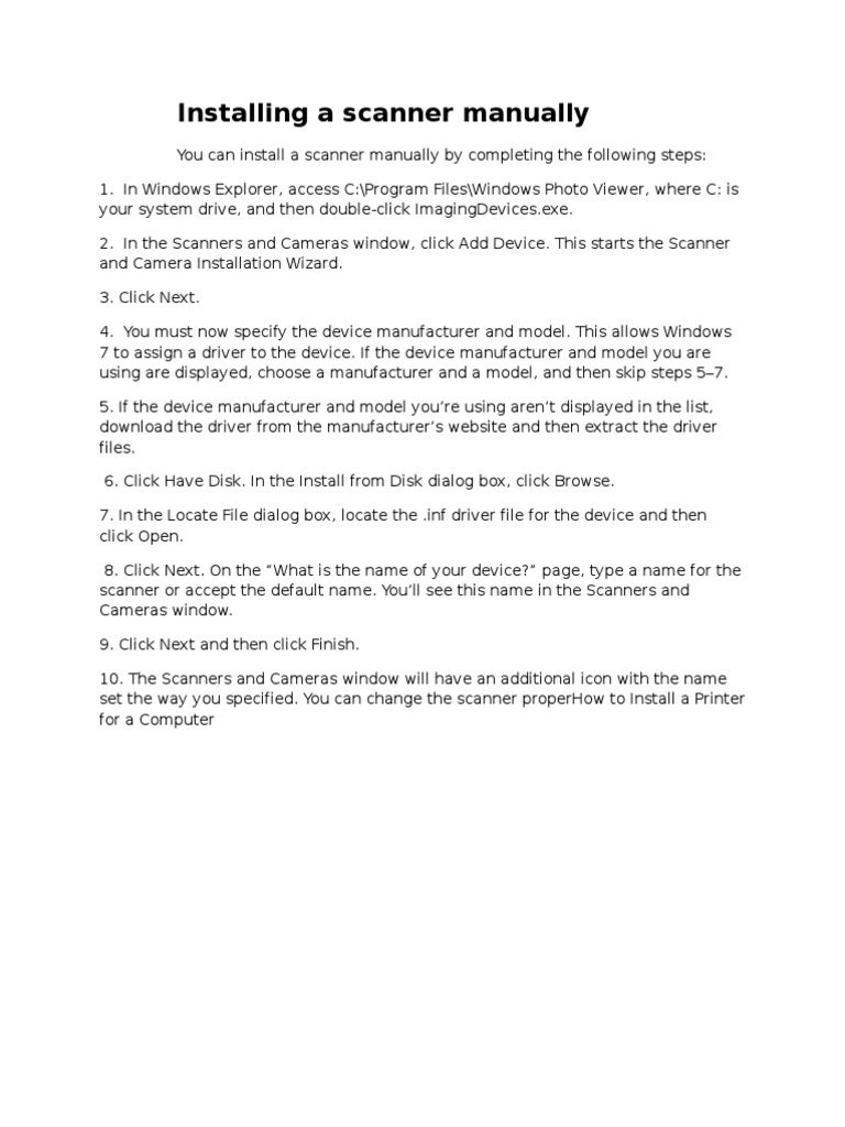 Installing A Scanner | PDF | Image Scanner | Printer (Computing)