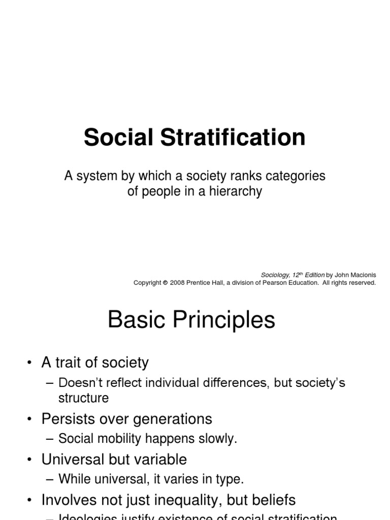 Social Stratification: A System by Which A Society Ranks Categories of ...