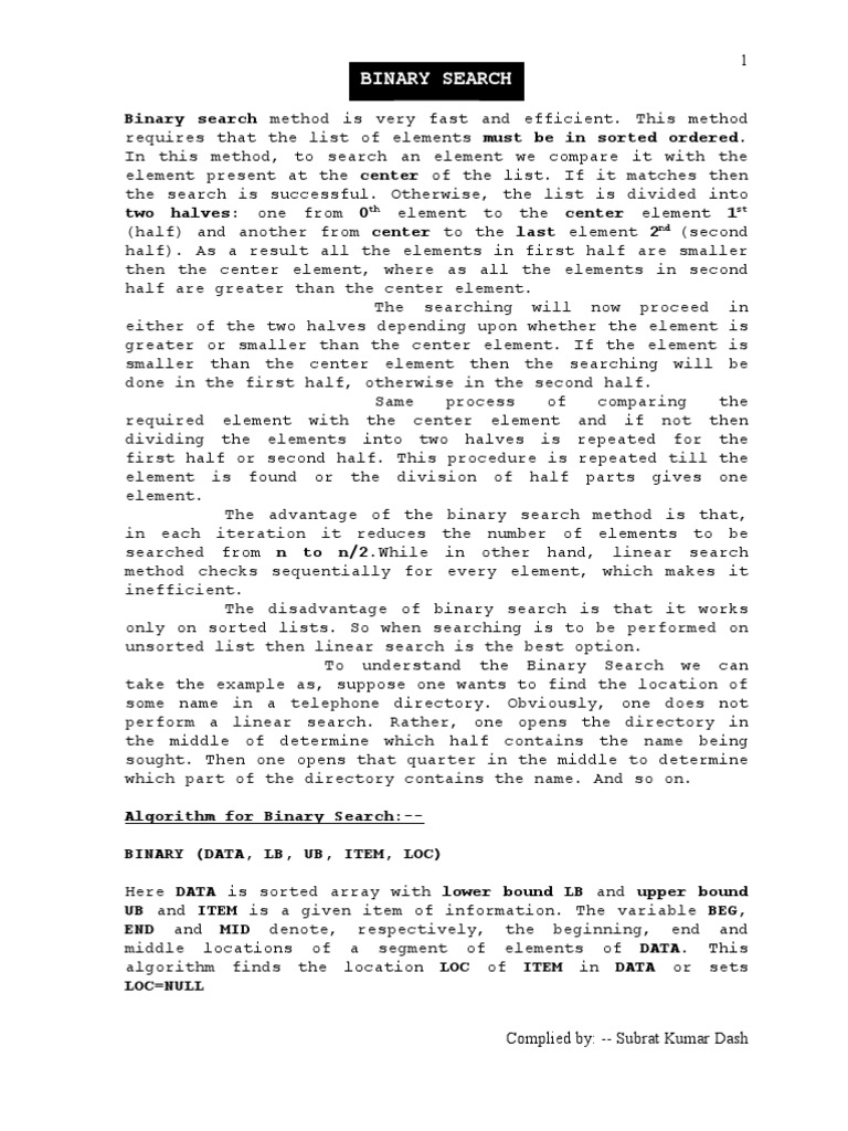 Binary Search | PDF | Algorithms And Data Structures | Applied Mathematics