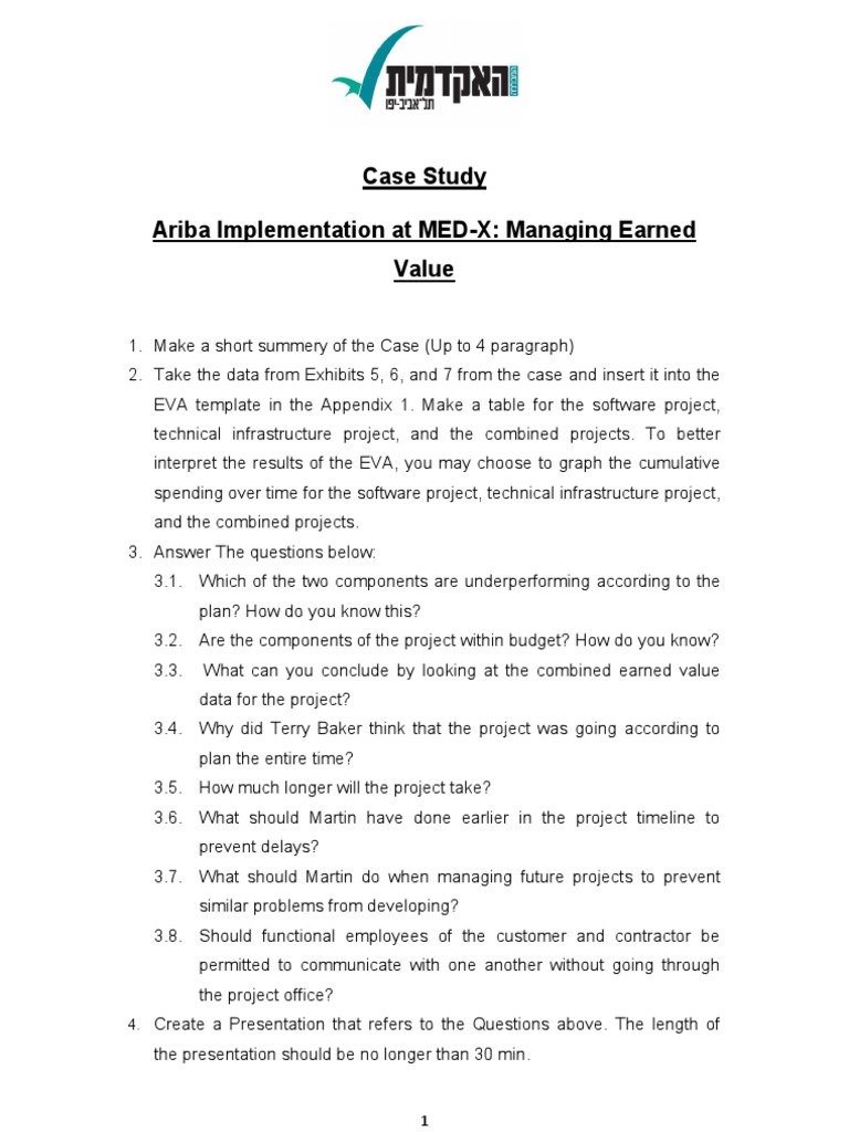 Ariba Implementation at MED-X - Case Study Questions | PDF