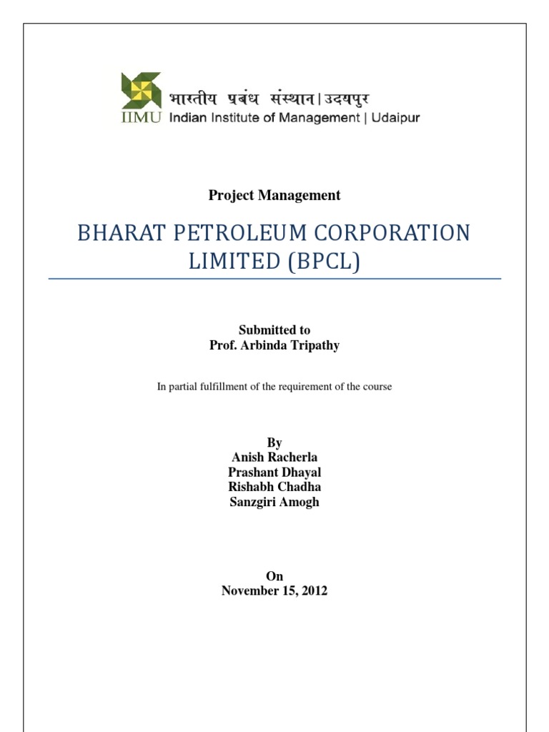 BPCL Project Report | PDF | Enterprise Resource Planning | Business Process