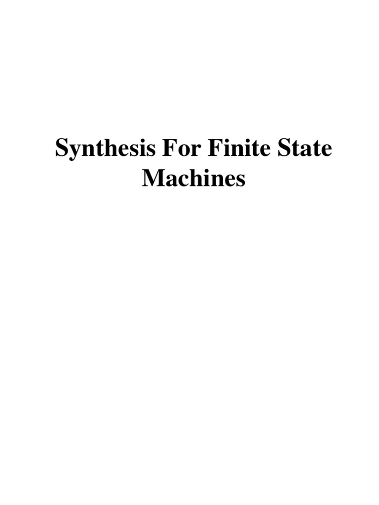 Synthesis For Finite State Machines | PDF | Code | Applied Mathematics