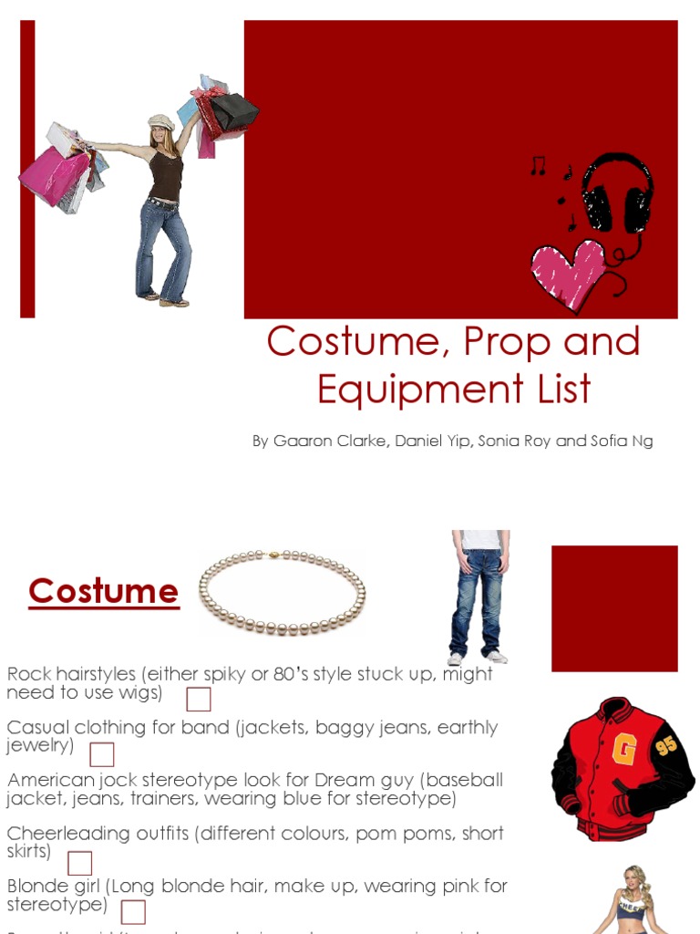 Costume, Prop and Equipment List | PDF