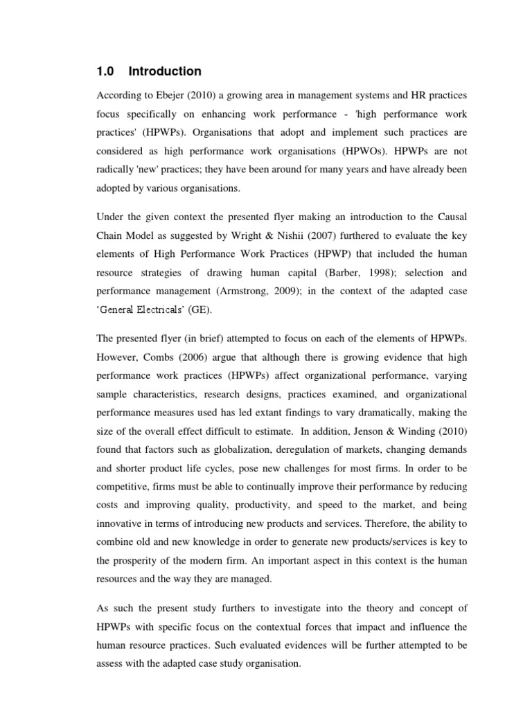 High Performance Work Practices | PDF | Applied Psychology | Leadership