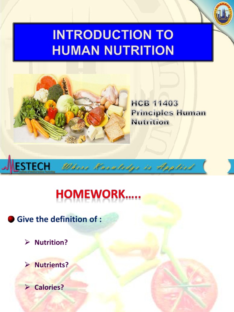 Human Nutrition | PDF | Food Energy | Nutrients