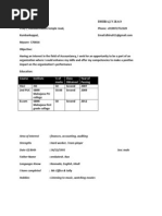 Chartered Accountant (CA) Articleship Resume Sample | PDF | Cognition ...