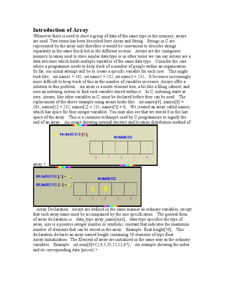Sharad Document | PDF | Array Data Type | Array Data Structure