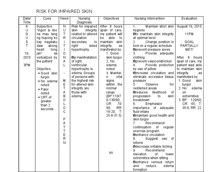 NCP - Impaired Skin Integrity | PDF