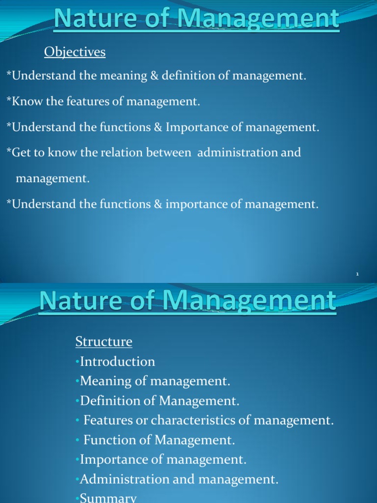 Understanding the Nature of Management | PDF | Bureaucracy | Piece Work