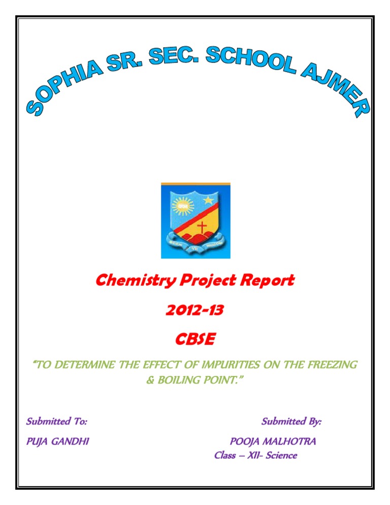 Chemistry Project Report | PDF