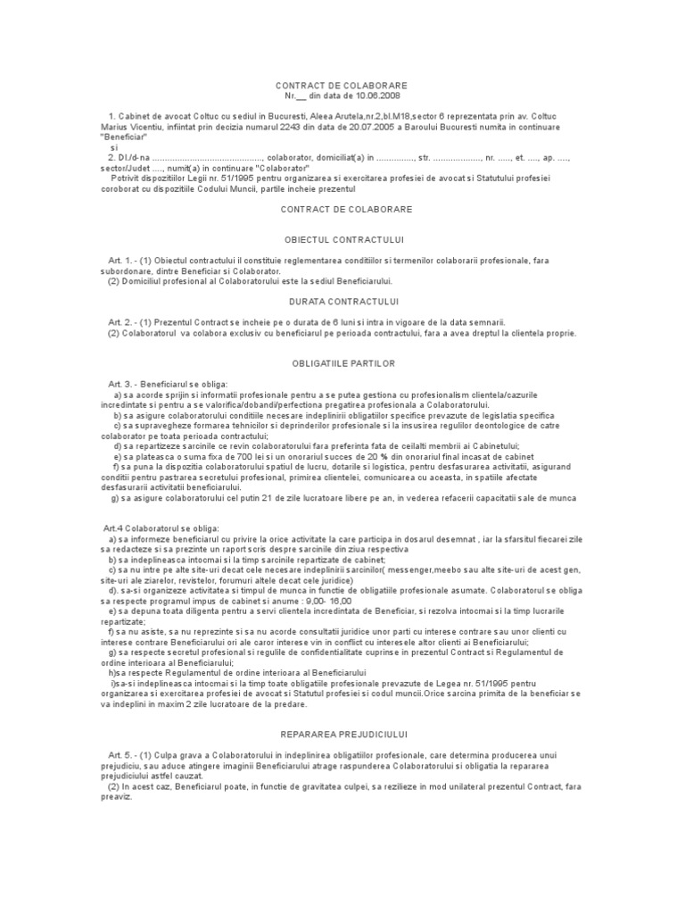 Contract de Colaborare | PDF