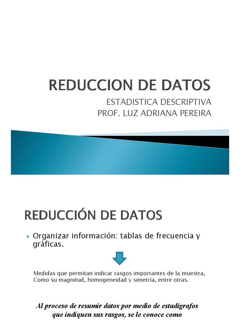 Reduccion de Datos | PDF | Dispersión estadística | Desviación Estándar