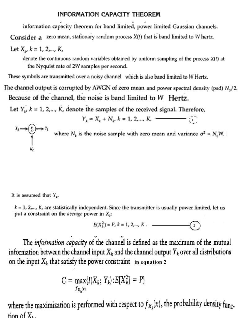 Information Capacity Theorem | PDF