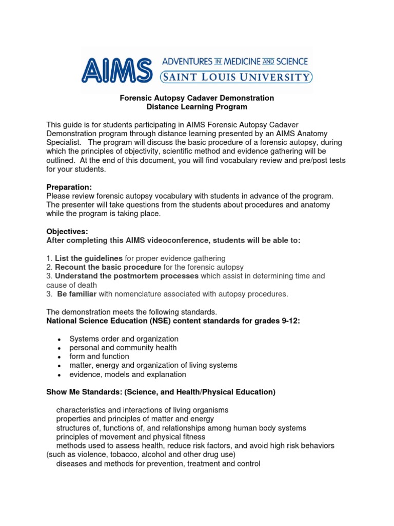 Forensic Autopsy Cadaver Demonstration | PDF | Autopsy | Pathology