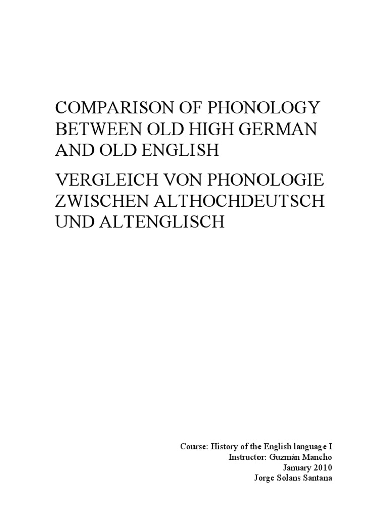 Linguistic Evolution: Old German & English | PDF | German Language ...