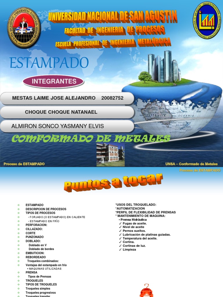 PROCESO de Estampado de Metales | Descargar gratis PDF | Aluminio | Rieles