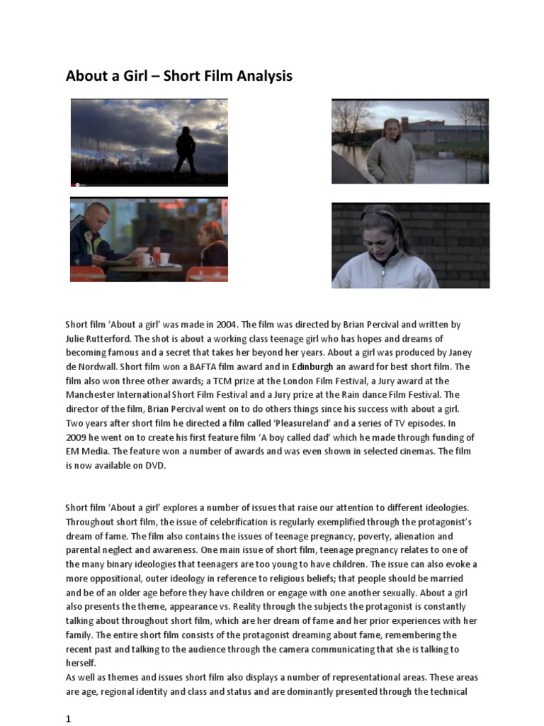 About A Girl - Short Film Analysis: Edinburgh | PDF | Adolescence ...