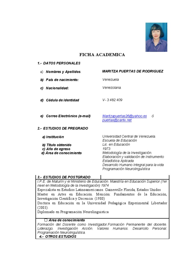 Curriculum Maritza | PDF | Maestros | Educación primaria