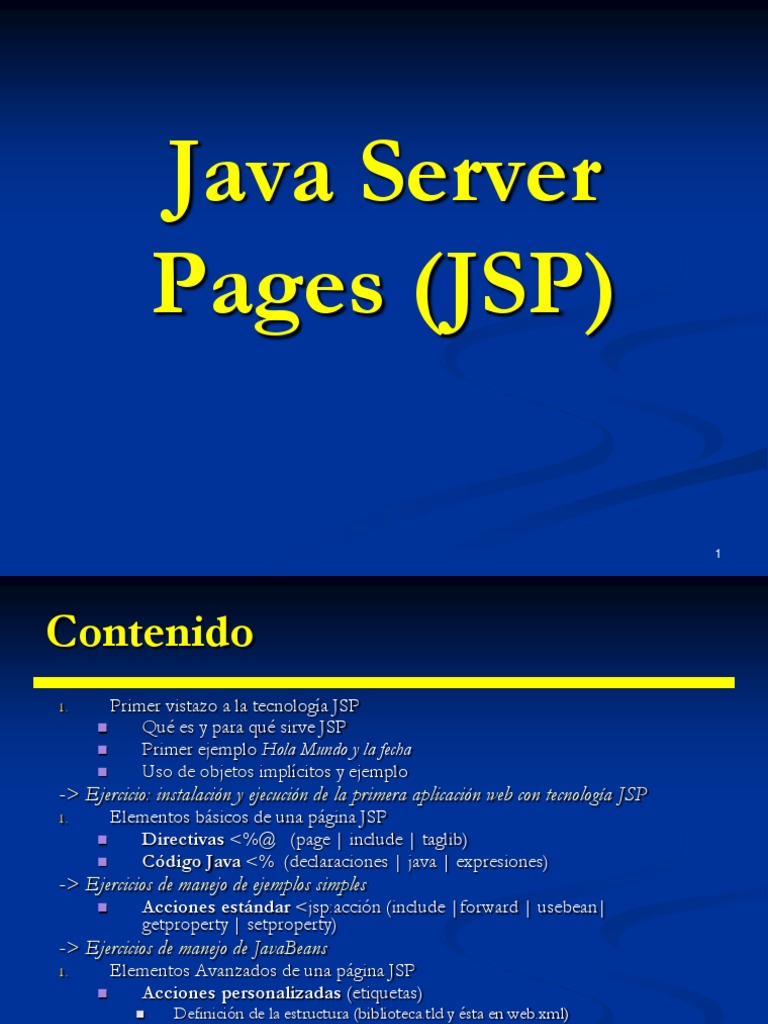 JSP | PDF | Páginas del servidor Java | Java (lenguaje de programación)