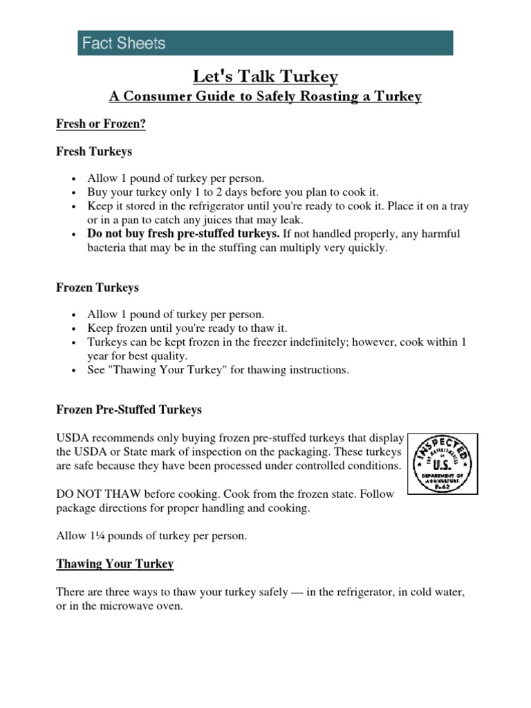 Let's Talk Turkey - 2 | PDF | Stuffing | Refrigerator