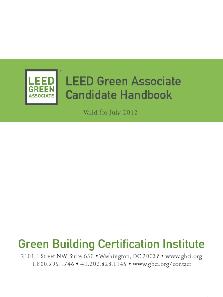LEED GA Candidate Handbook | Leadership In Energy And Environmental ...