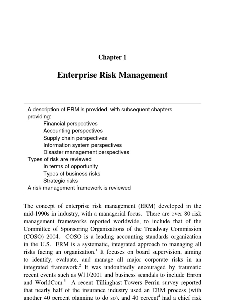 Enterprise Risk Management | PDF | Enterprise Risk Management | Risk