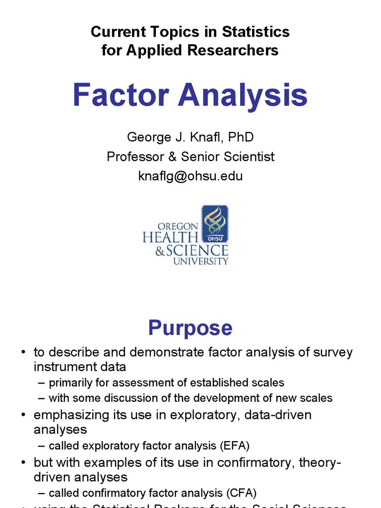 Factor Analysis Presentation | Download Free PDF | Factor Analysis ...