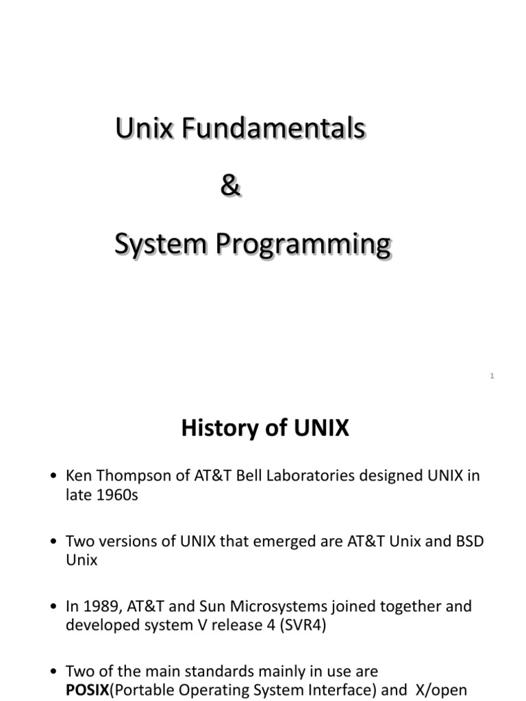 Unix Fundamentals And System Programming Pdf Command Line Interface Parameter Computer 8372