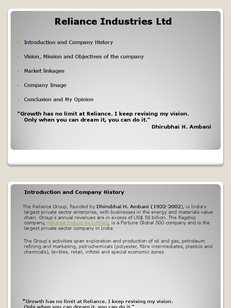 Reliance Industries | PDF | Textile And Clothing | Economies