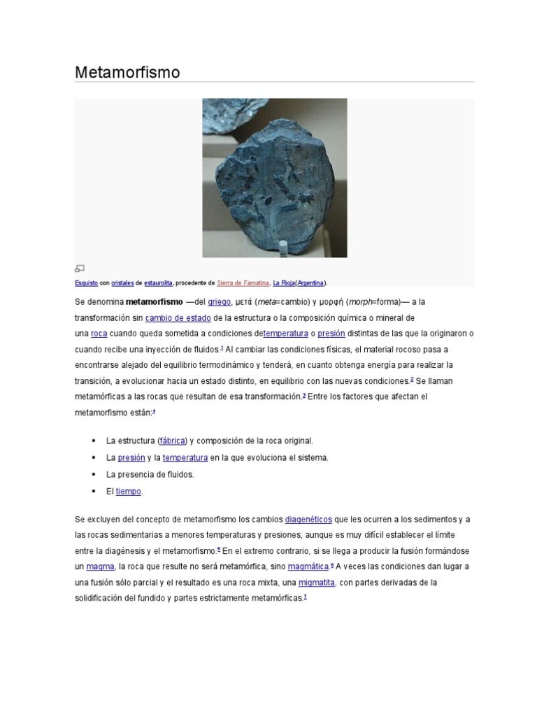 Metamorfismo, Metasomatismo Etc | PDF | Roca (geología) | Rocas