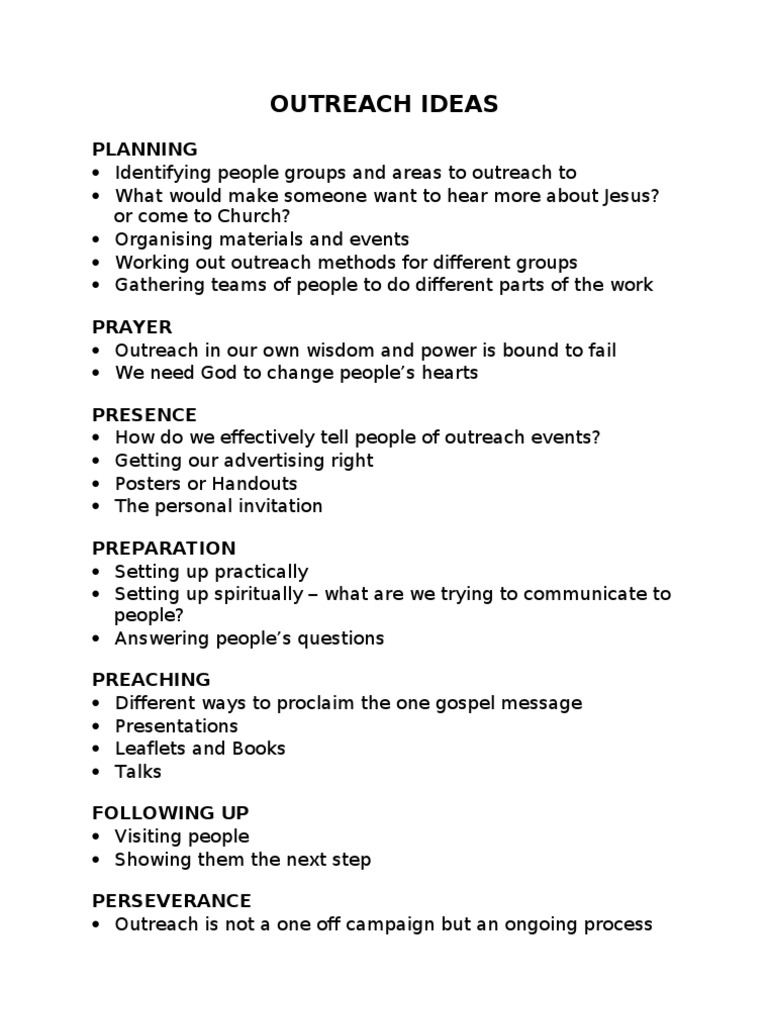 Outreach Ideas | PDF