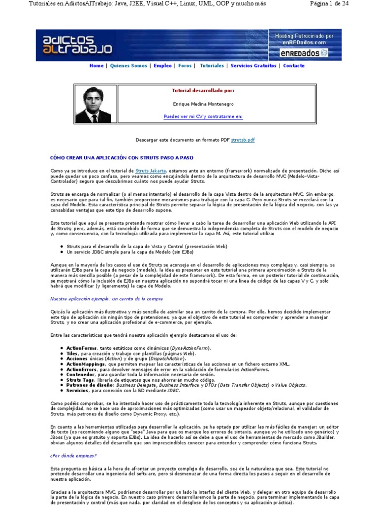 Tutorial Paso A Paso Java-Struts | PDF | Páginas del servidor Java ...