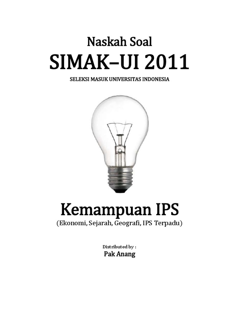 Naskah Soal SIMAK-UI 2011 Kemampuan IPS | PDF