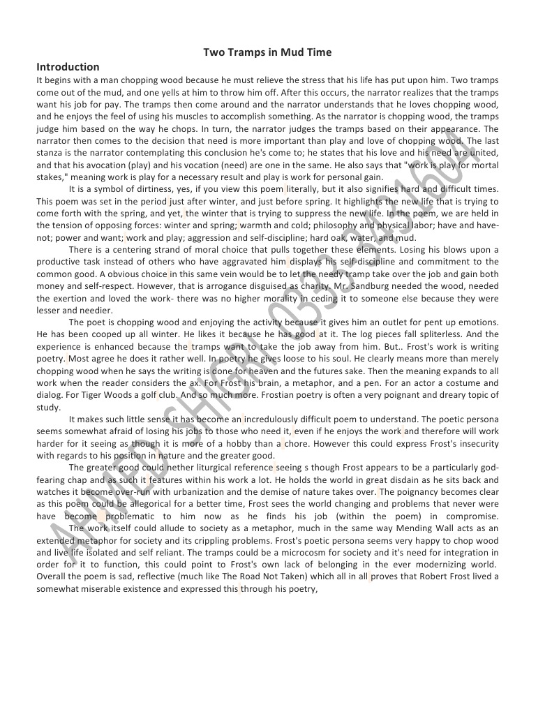 Analysis of Frost's "Two Tramps in Mud Time" | PDF | Poetry | Science