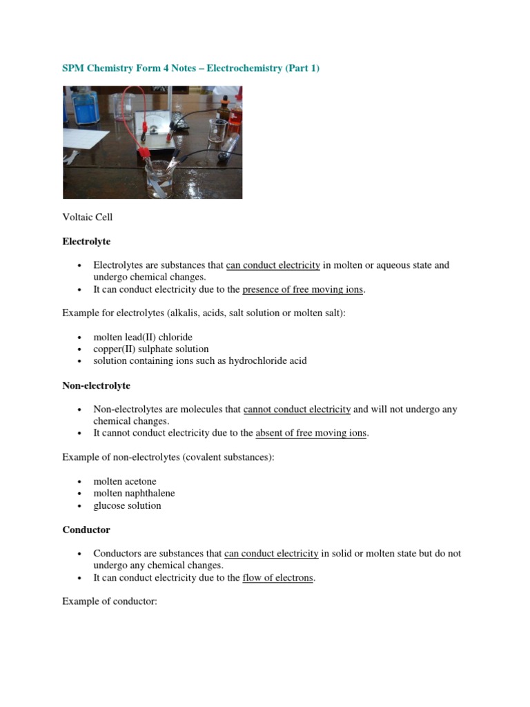 SPM Chemistry Form 4 Notes | PDF