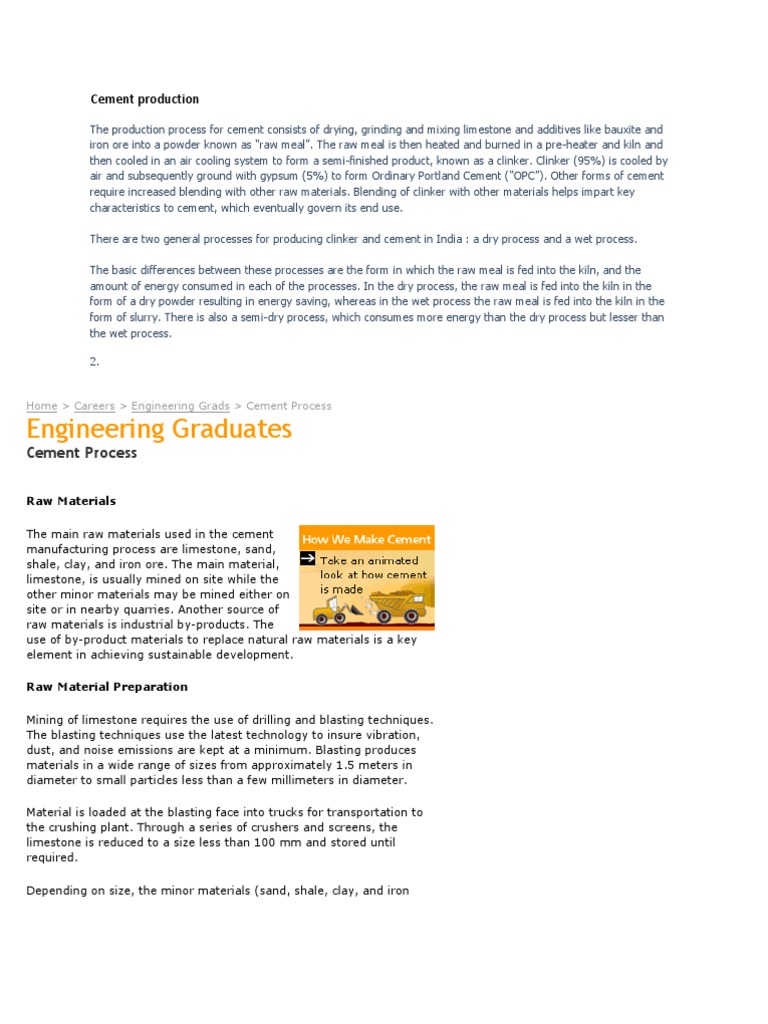 Cement Production | PDF | Cement | Concrete