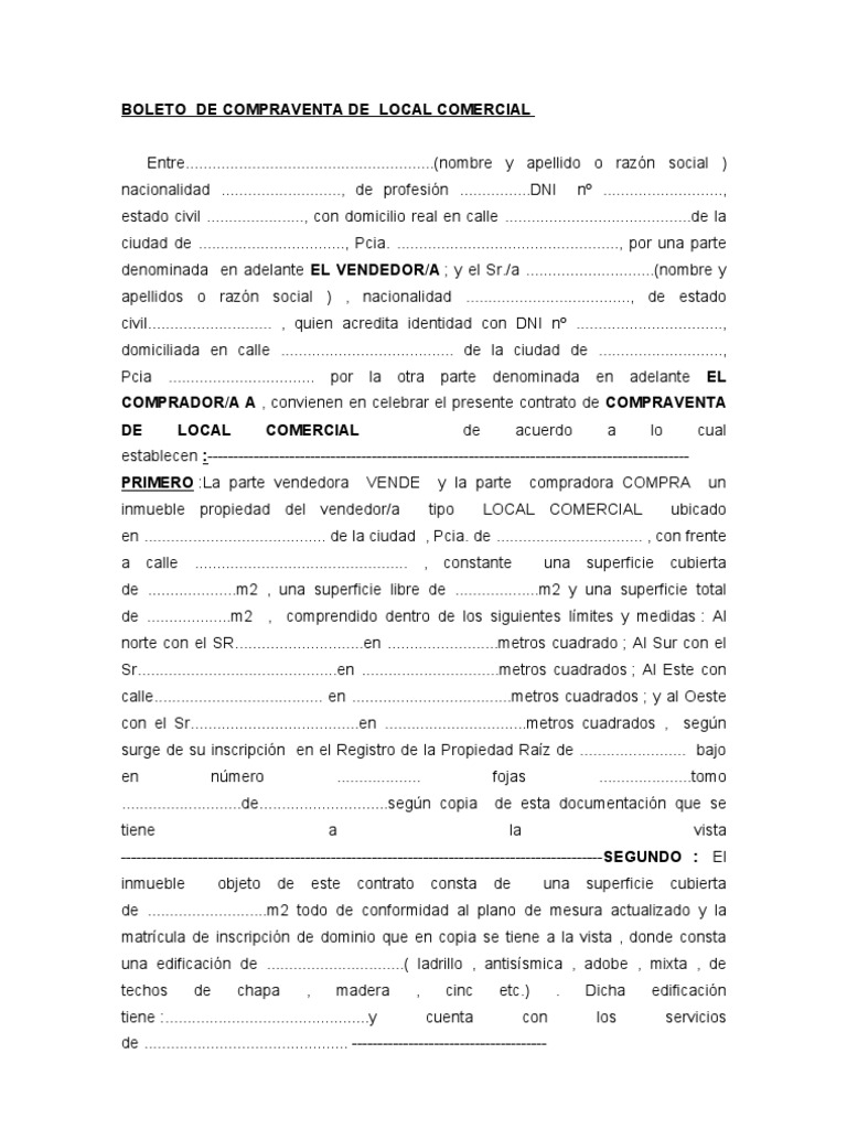 Compraventa de Local Comercial | PDF | Derecho privado | Ley común