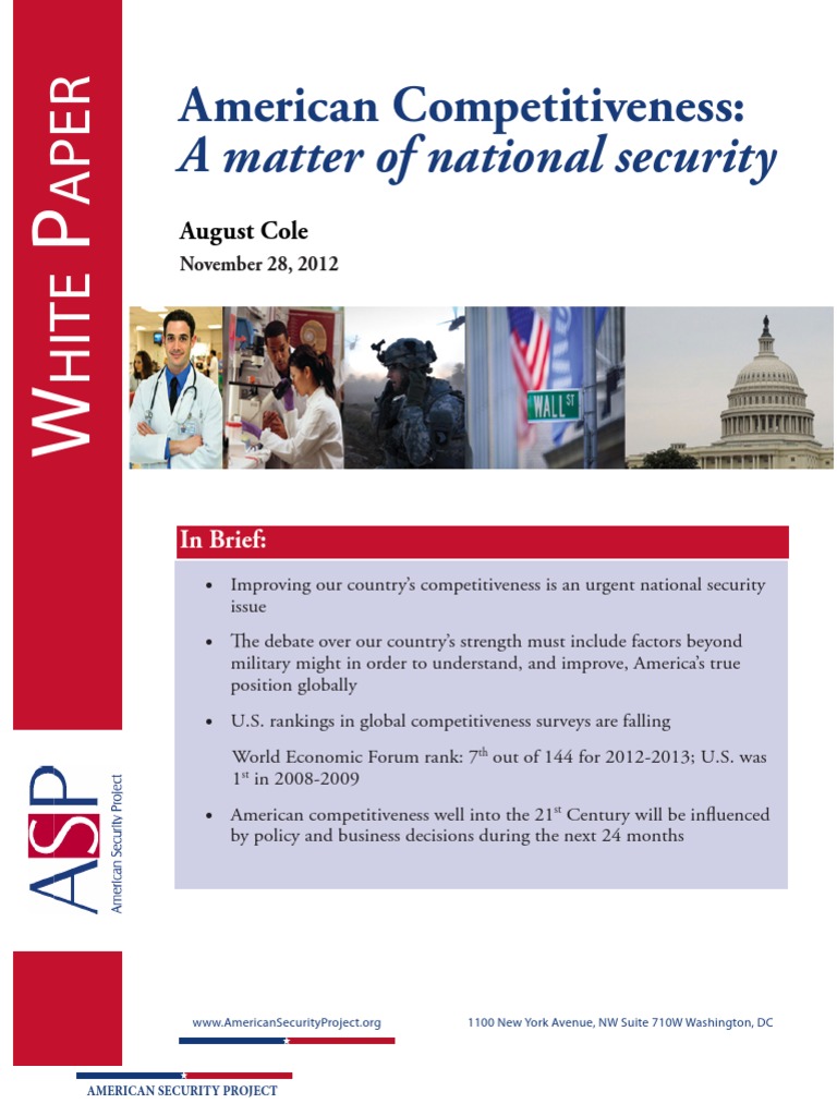 American Competitiveness - A Matter of National Security | PDF ...