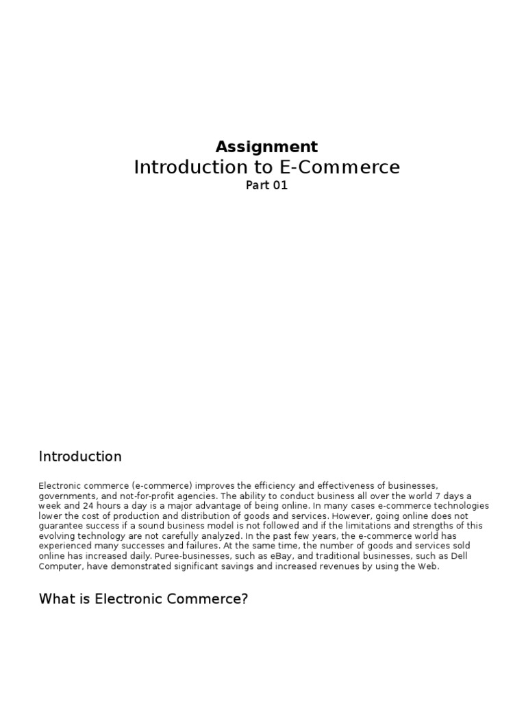 Ecommerce Assignment Download Free Pdf Domain Name E Commerce