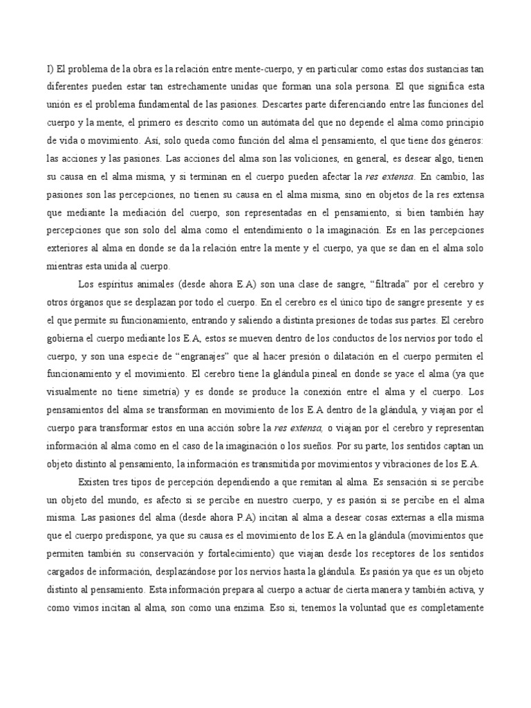 Las Pasiones Del Alma | PDF | Alma | Percepción
