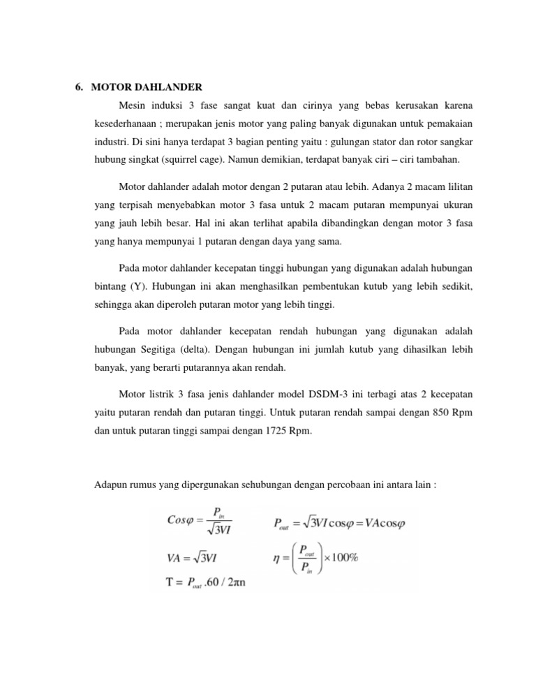 Motor Dahlander: Kecepatan dan Rangkaian | PDF | Komputer